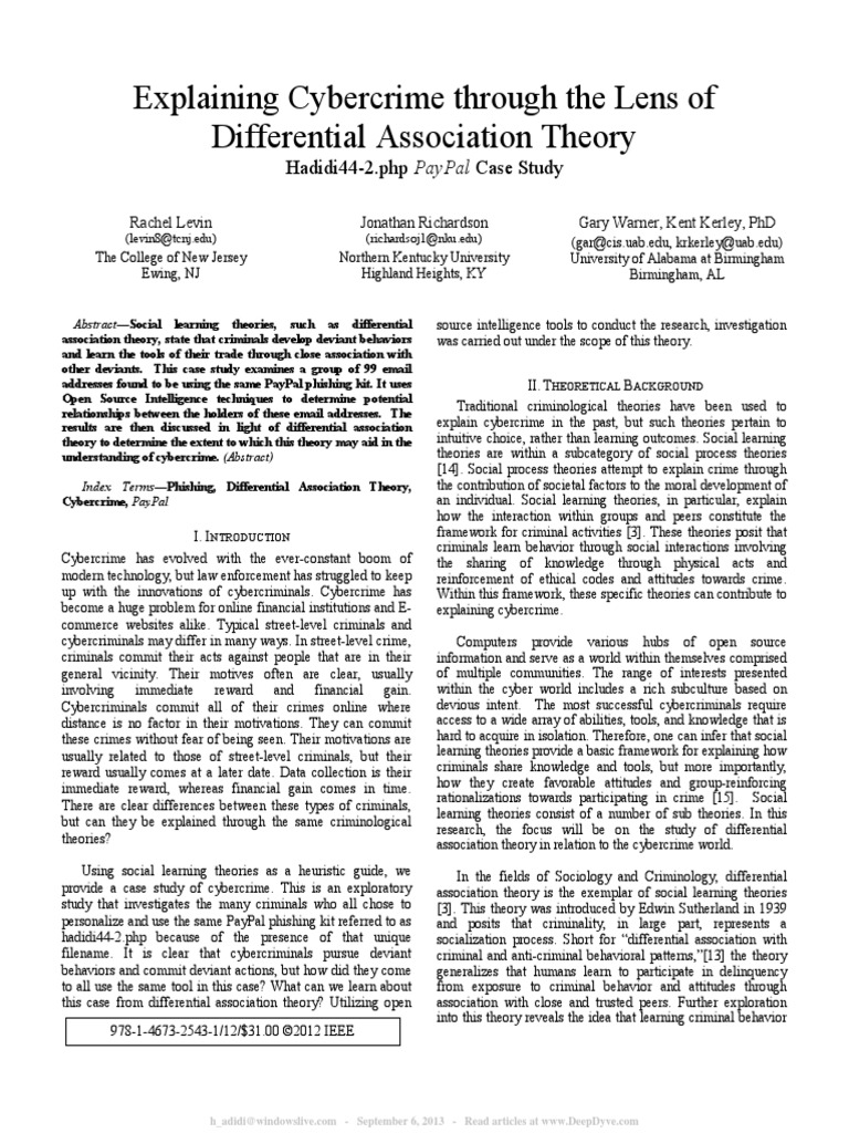 Explaining Cybercrime Through The Lens of Differential Association ...