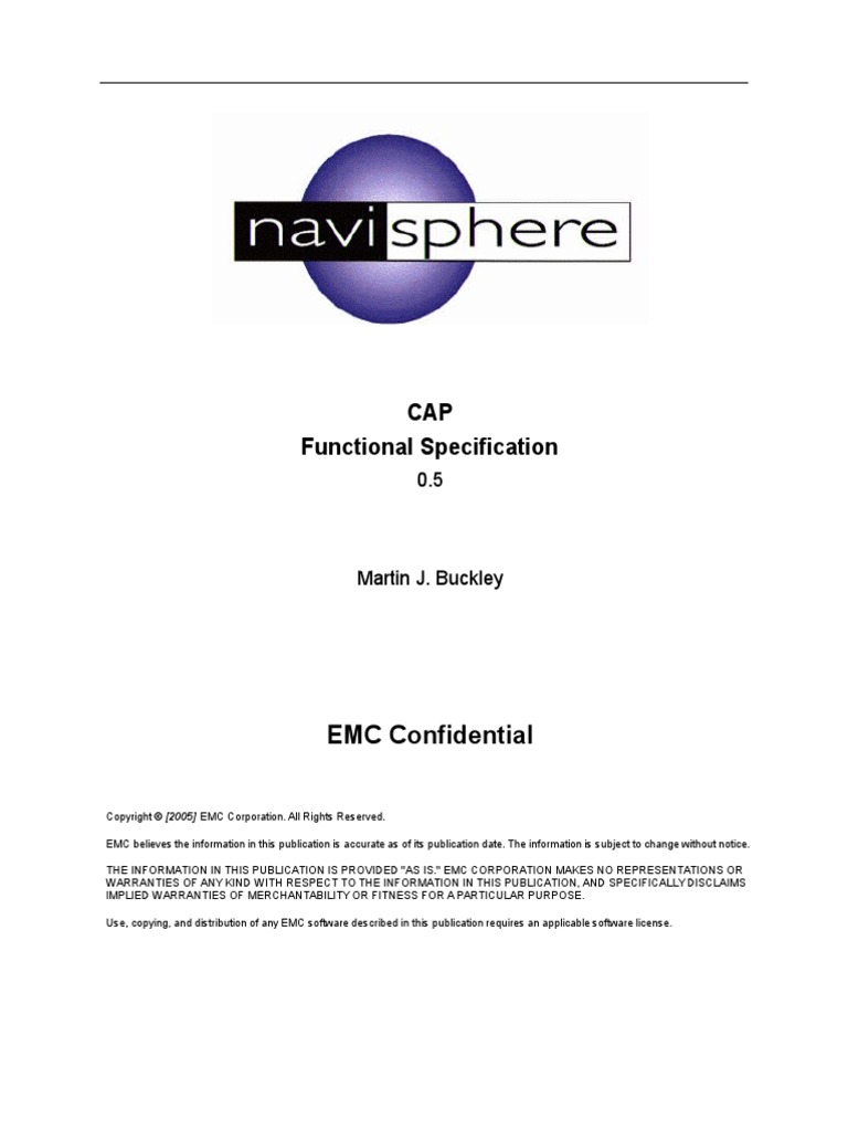 CAP Functional Specification | PDF | Computer Data | Computing