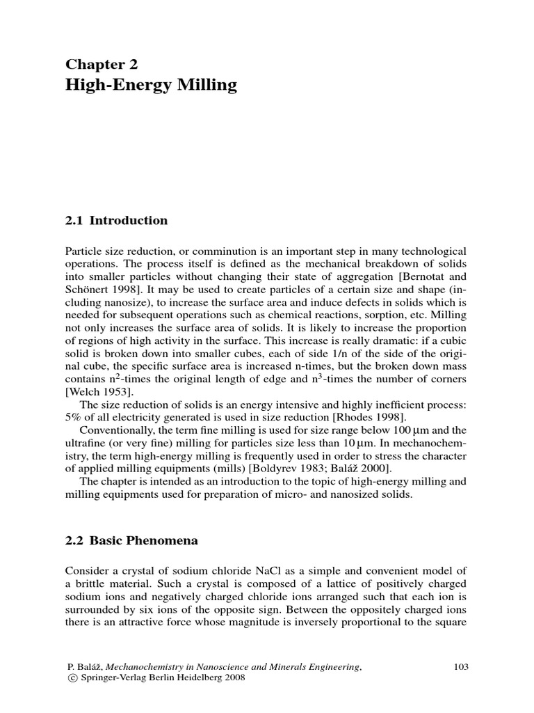 Understanding the Fundamentals and Mechanics of High-Energy Milling ...