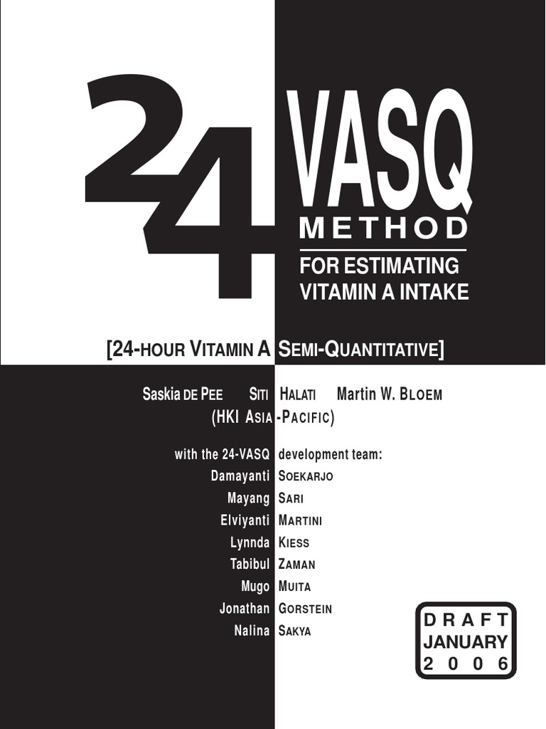 24-VASQ Method for Vitamin A Intake | PDF | Vitamin A | Foods