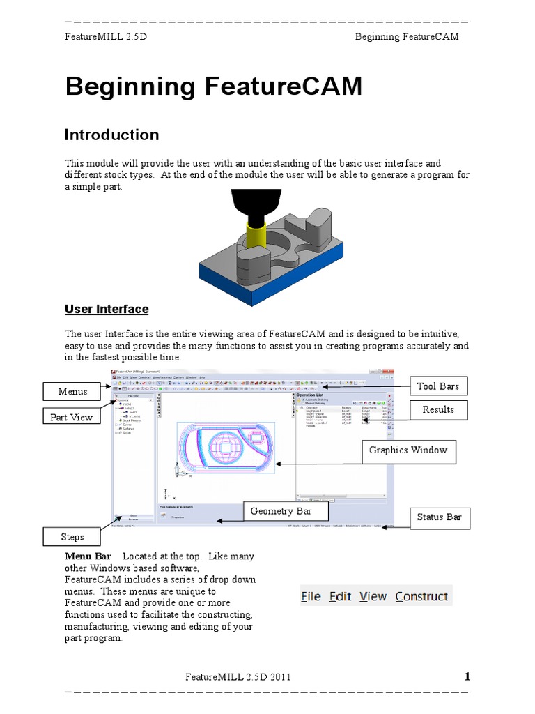 101 - Beginning FeatureCAM | PDF | Graphical User Interfaces | Software