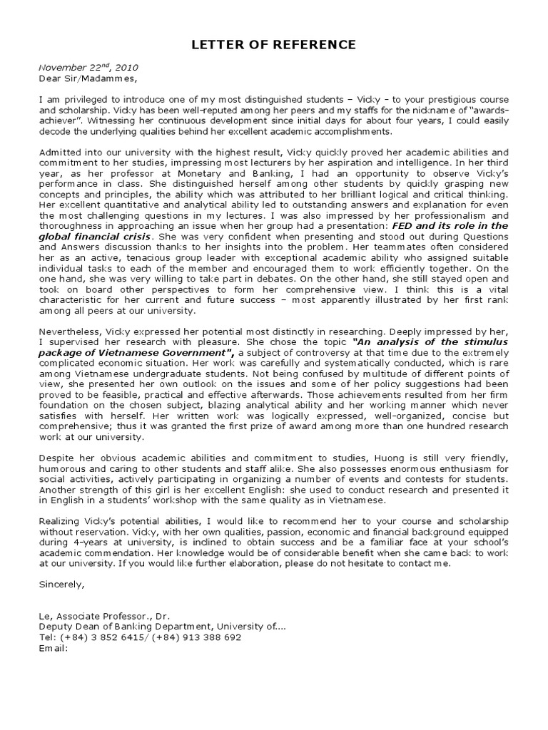 LOR Vicky For Reference 1 PDF | PDF | Cognitive Science | Learning