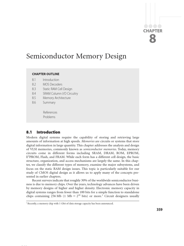 Semiconductor Memory Design: Chapter Outline | PDF | Random Access Memory | Computer Data Storage
