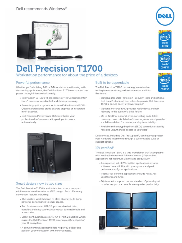 Dell Precision T1700 | PDF | Intel | Workstation