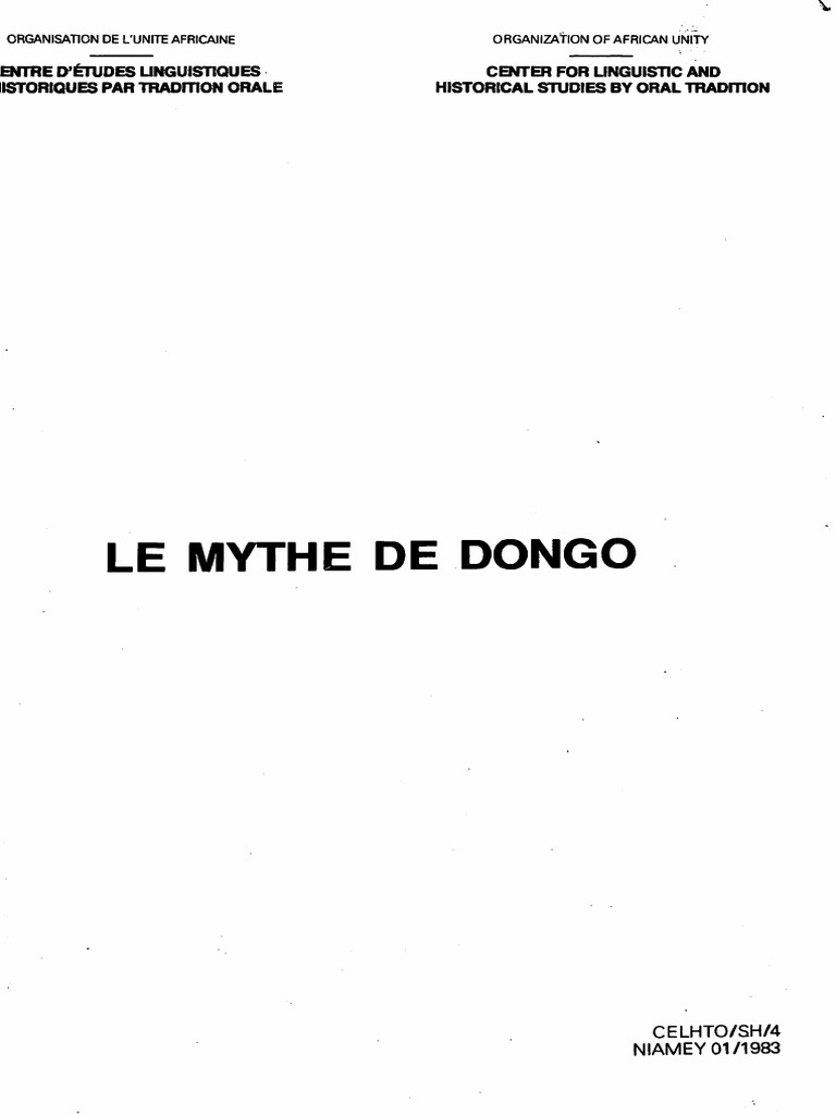 Le Mythe de Dongo | PDF | Arts du langage et discipline