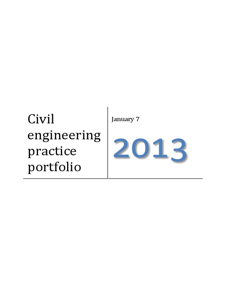Civil Engineering Practice Portfolio | PDF | Engineering | Cognition