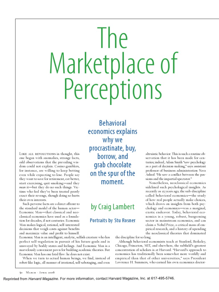 Marketplace of Perceptions | PDF | Behavioral Economics | Economics