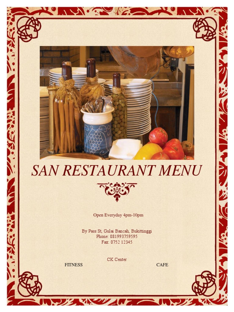 Contoh Menu Table D'hote | PDF