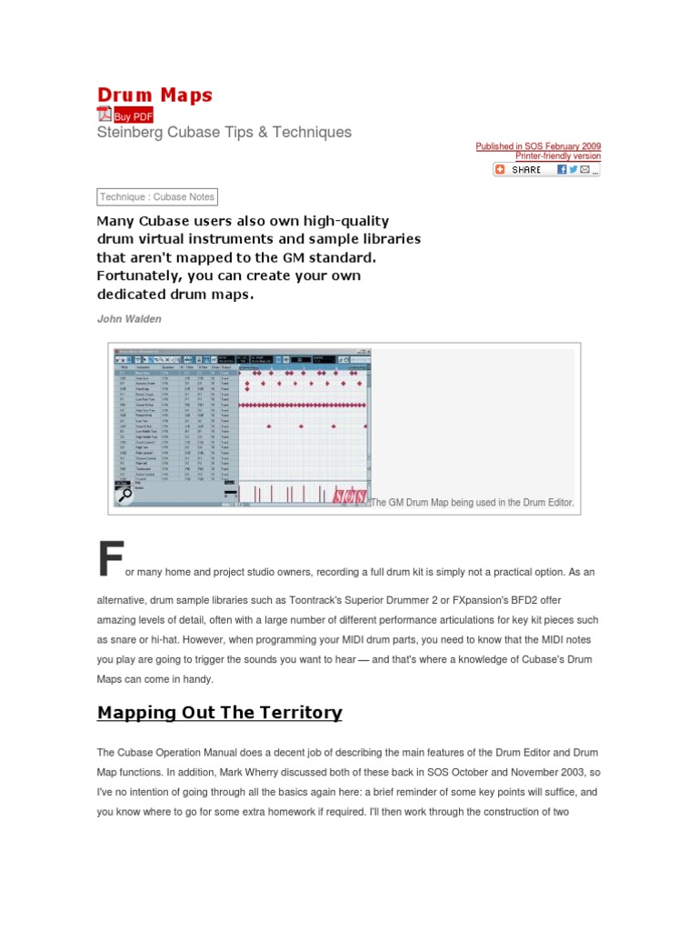 Drum Maps: Steinberg Cubase Tips & Techniques | PDF | Drum Kit ...
