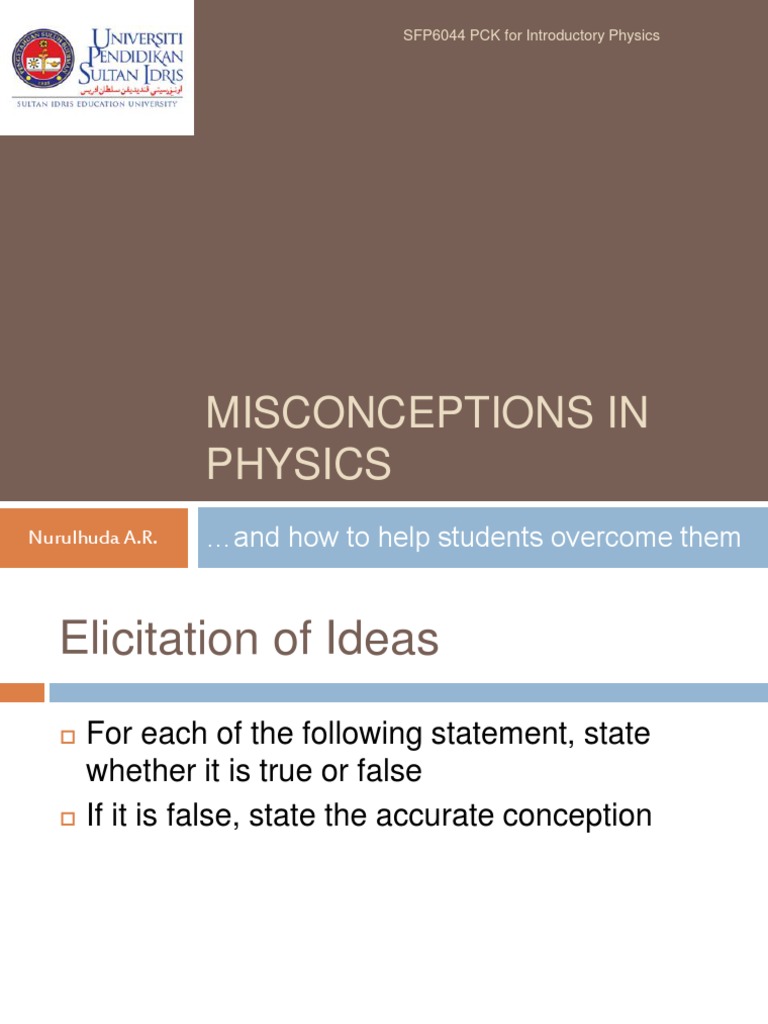 Misconceptions In Physics And How To Help Students Overcome Them Pdf