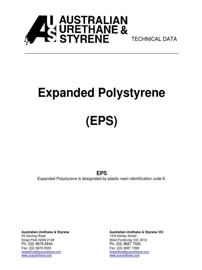Expanded Polystyrene (EPS) : Technical Data | PDF | Polystyrene ...