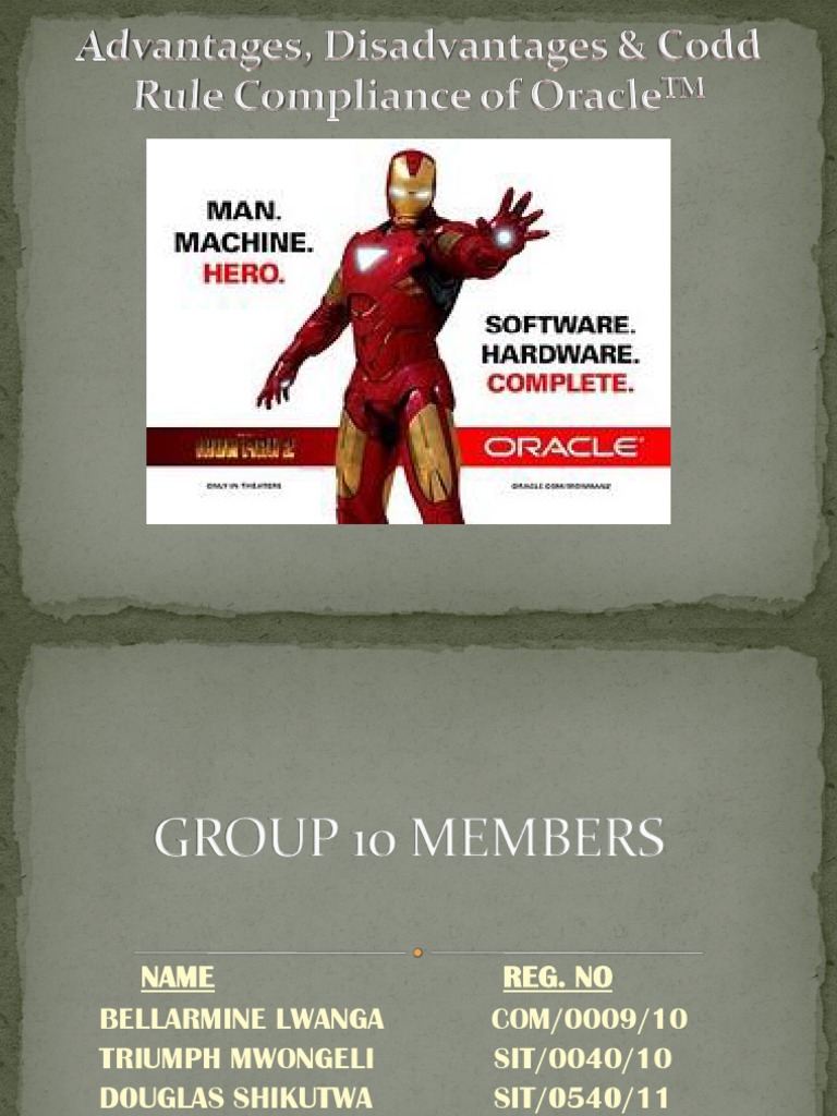 Advantages, Disadvantages & Codd Rule Compliance | PDF | Oracle ...