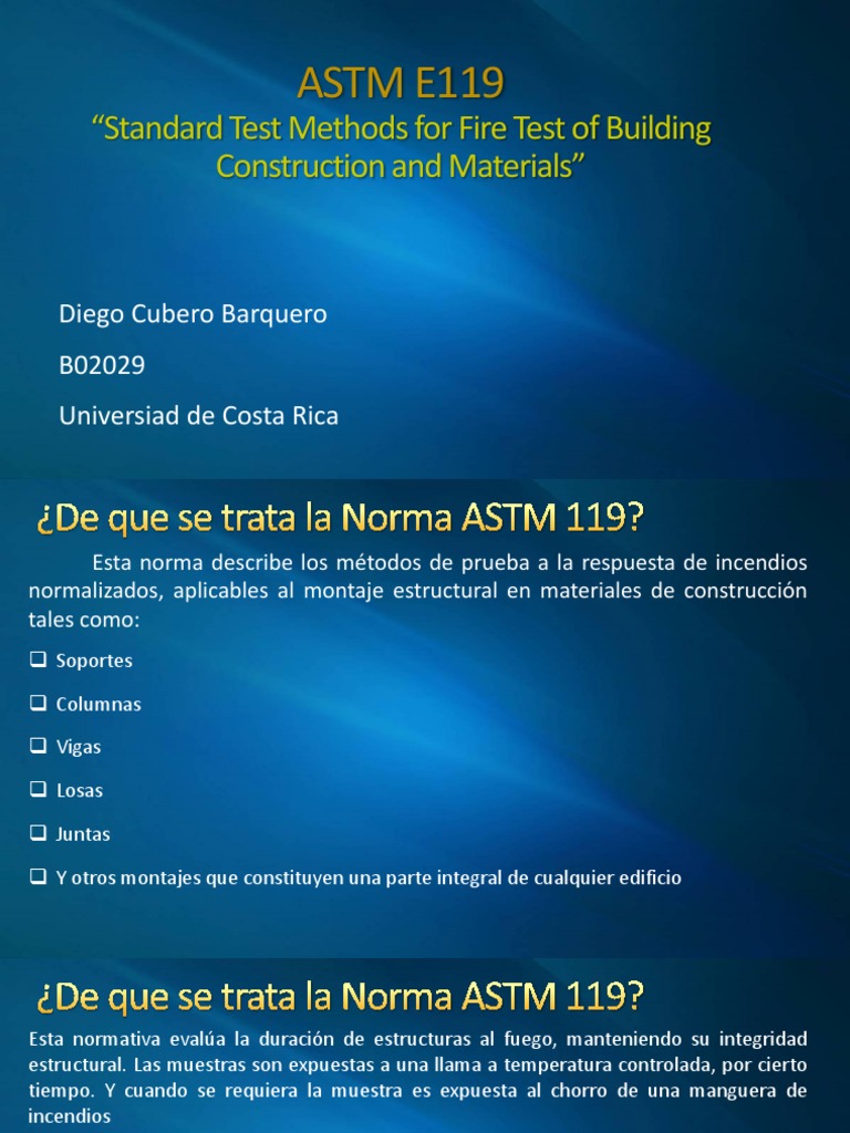 Astm E119 | PDF | Resistencia Eléctrica y Conductancia | Conduccion termica