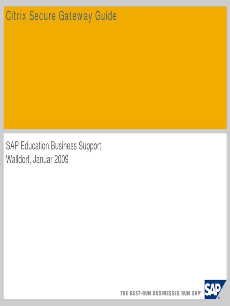 Citrix Secure Gateway Guide: SAP Education Business Support Walldorf ...