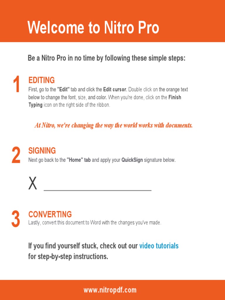 Welcome To Nitro Pro: Editing | PDF | Text | Computing