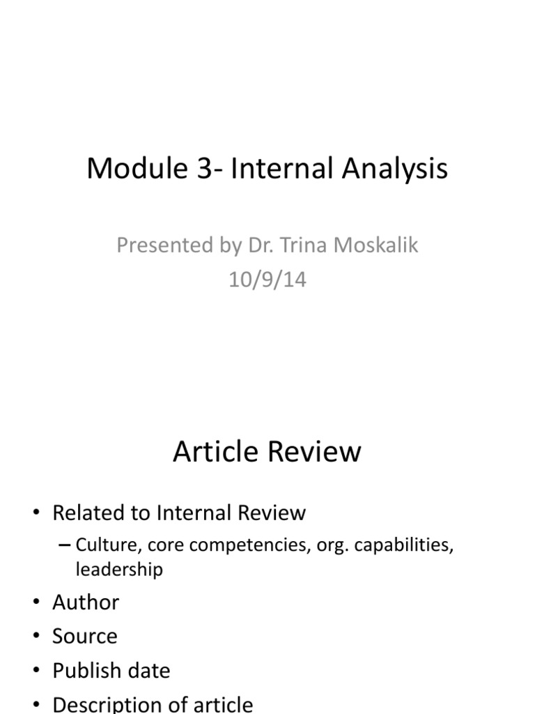 Module 3 - Internal Analysis | PDF | Strategic Management | Outsourcing