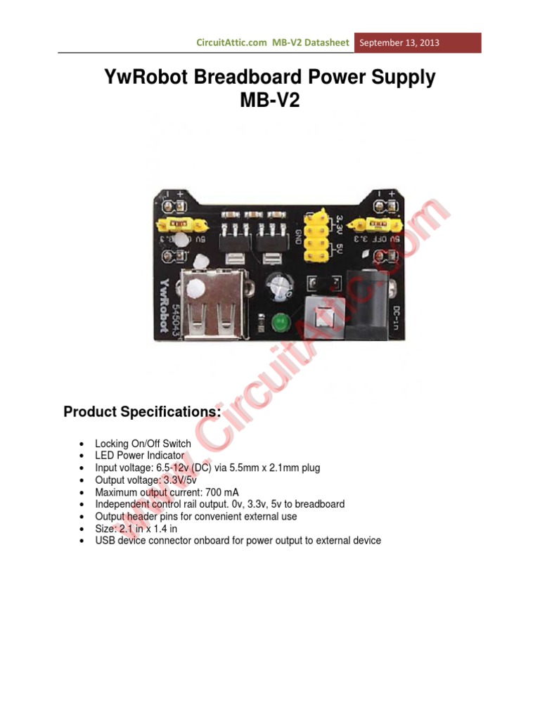 Power YwRobot Datasheet PDF | PDF