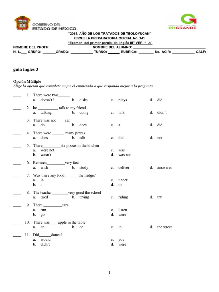 English III Exam: Multiple Choice Guide | PDF | Leisure