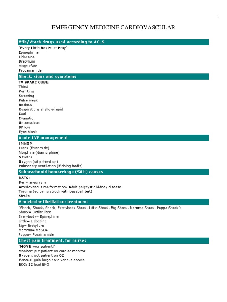 Emergency Medicine Cardiovascular | PDF | Shock (Circulatory) | Heart