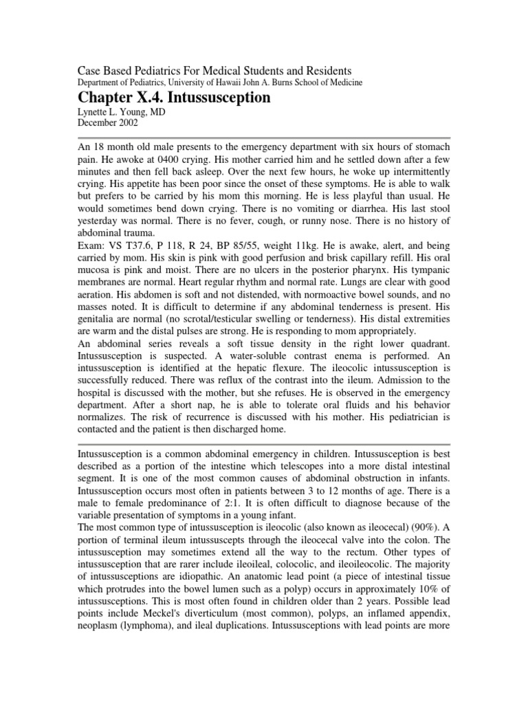 Intussusception | PDF | Radiology | Digestive Diseases