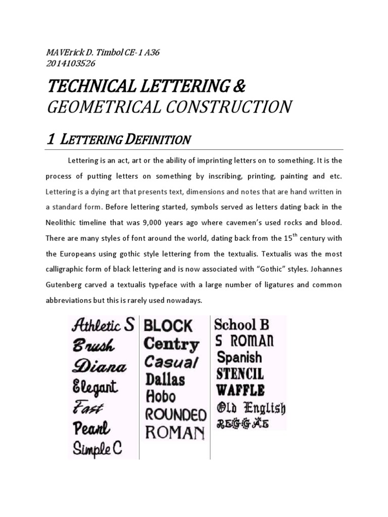 Technical Lettering | PDF | Angle | Geometry