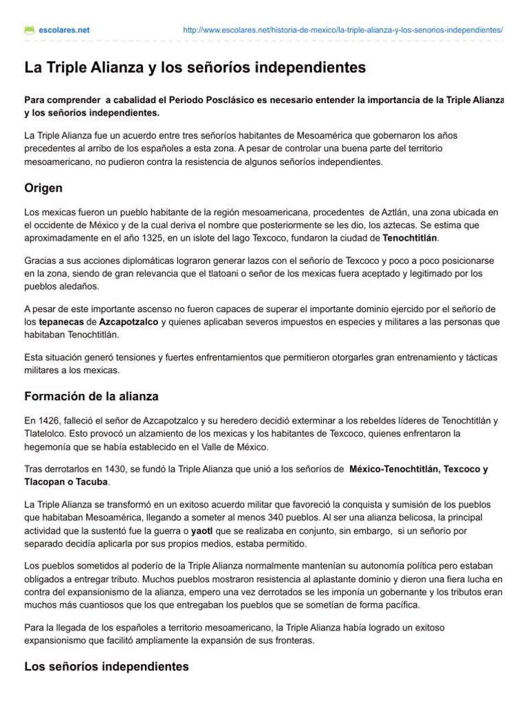 La triple Alianza.pdf | azteca | Mesoamérica