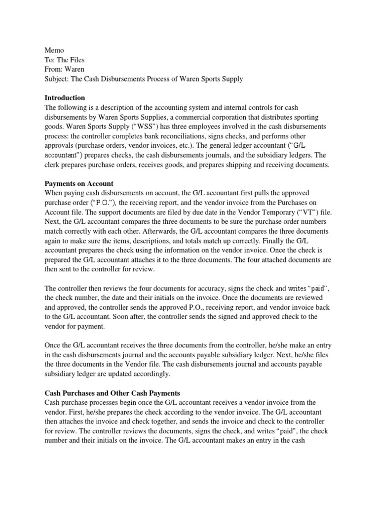 Cash Disbursments.docx | Accounts Payable | Cheque