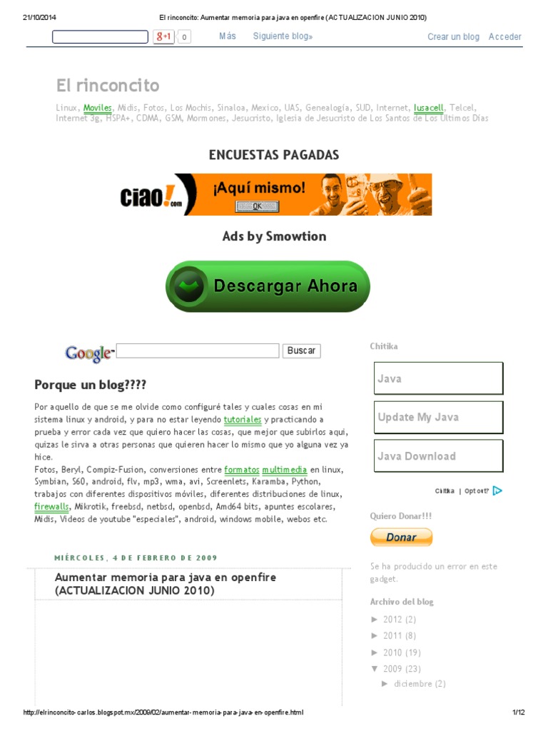 Aumentar Memoria para Java en Openfire PDF | PDF | Java (lenguaje de programación) | Memoria de ...