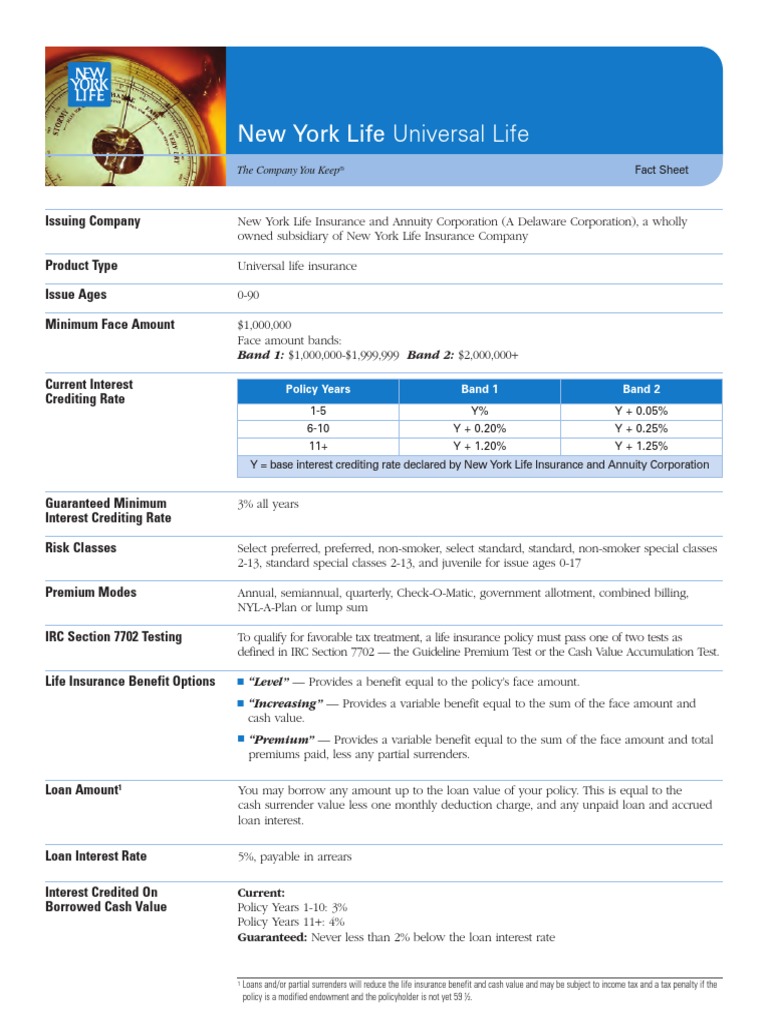 Universal Life Insurance Fact Sheet | Life Insurance | Insurance