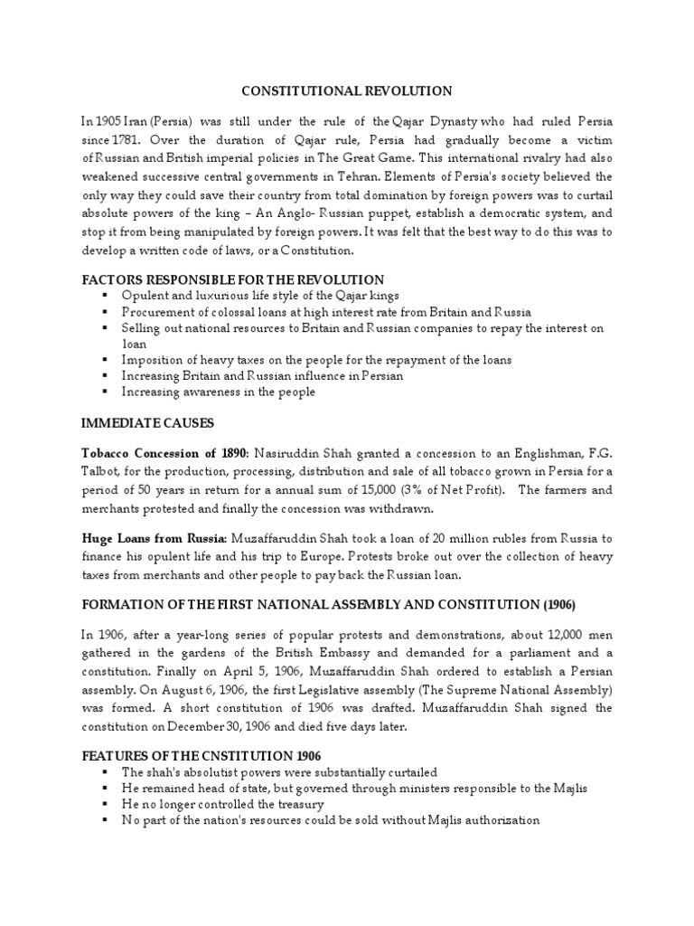 Constitutional Revolution in Iran 1906 | PDF | Politics Of Iran | Iran