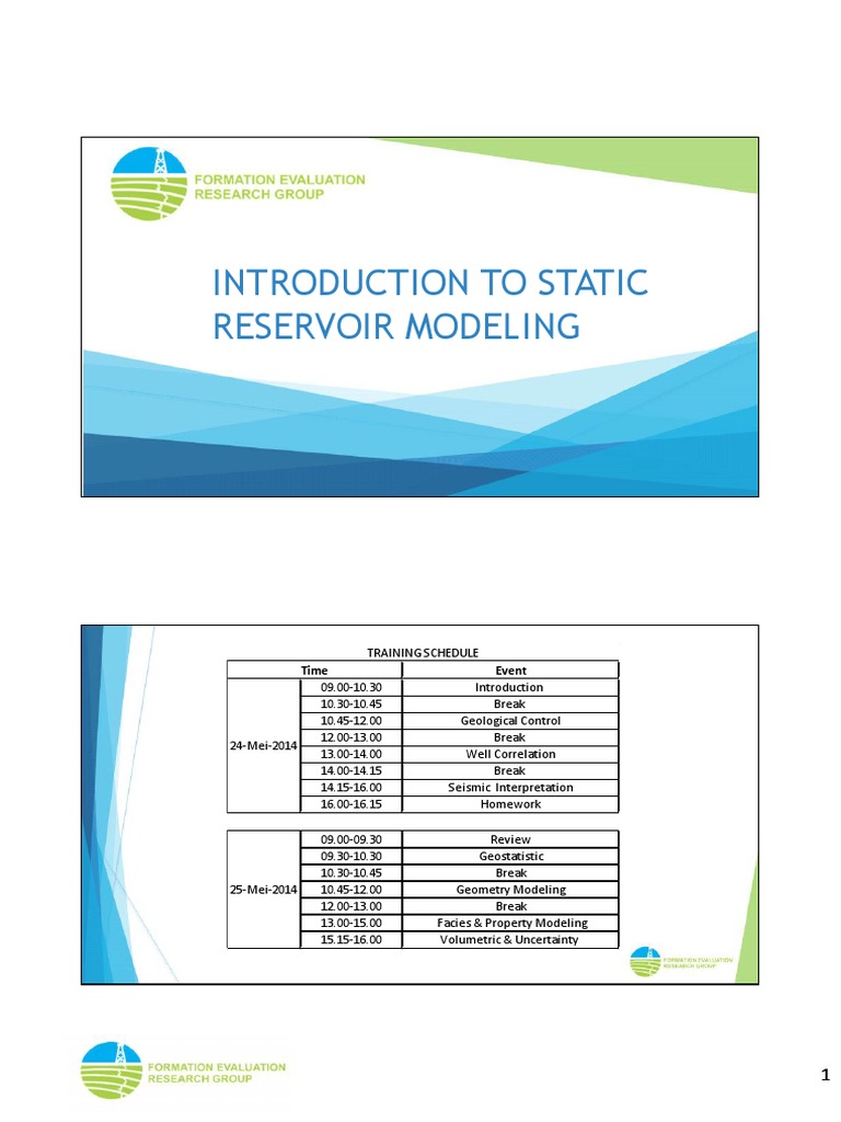 Introduction To Static Reservoir Modeling Pdf Stratigraphy Earth Sciences