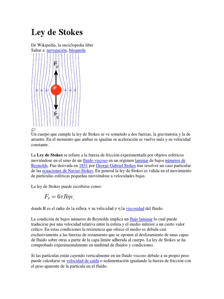 Ley de Stokes | PDF