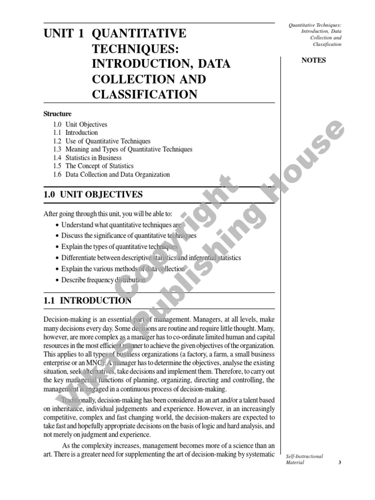 Introduction To Quantitative Techniques | PDF | Statistical Inference ...