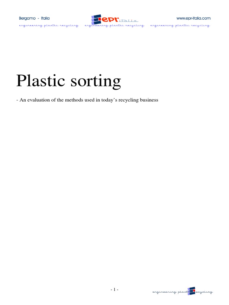 Plastic Sorting PDF | PDF | Polyethylene | Plastic
