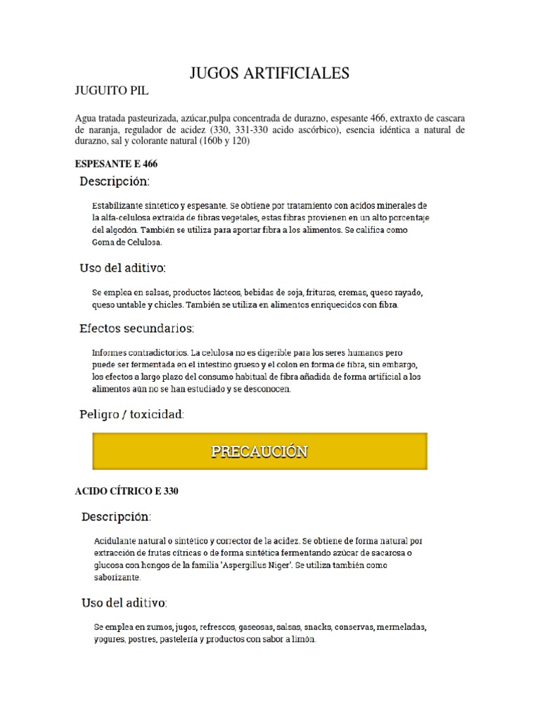 Juguito Pil | PDF | Sabor | Comida y bebida