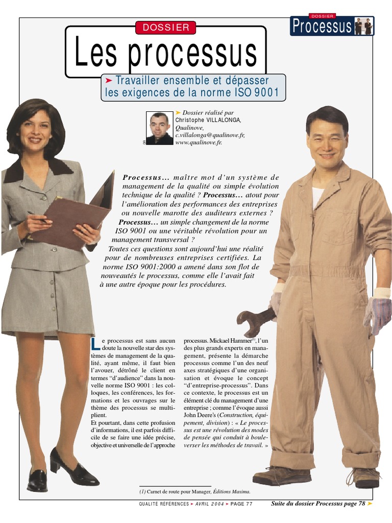 Approche Processus et ISO 9001:2000 | PDF | Management de la qualité ...
