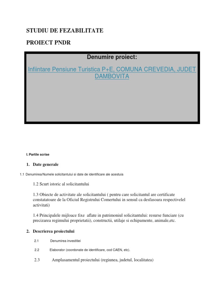 Studiu de Fezabilitate | PDF