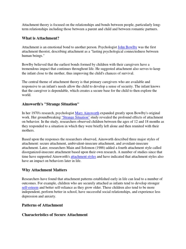 Attachment Theory | PDF | Attachment Theory | Human Development