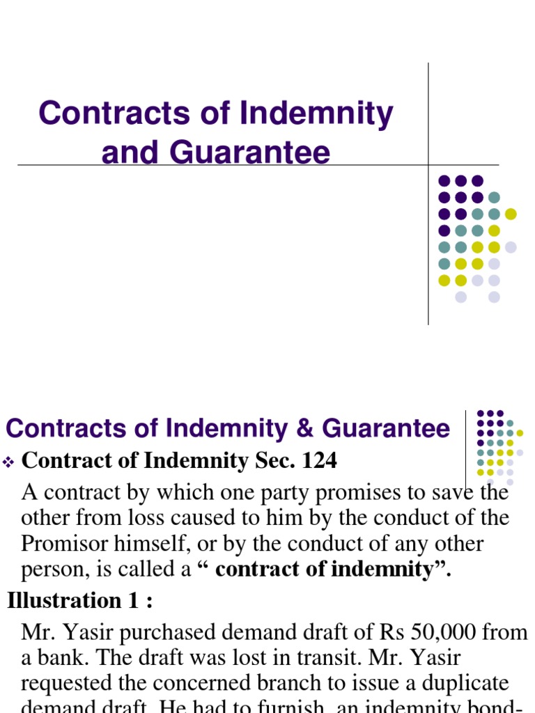 13, Contracts of Indemnity and Guarantee | PDF | Guarantee | Indemnity