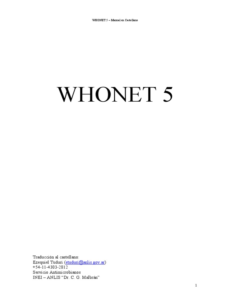 Manual WHONET Espanol PDF | PDF | Point And Click | Microsoft Windows