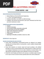 Store in Charge: Job Description / Responsibility | PDF