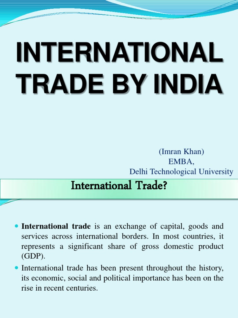 International Trade by India | PDF | Exports | Trade