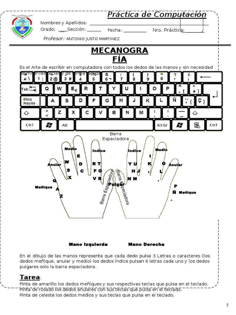 Ejercicios De Mecanografía Para Niños Pdf