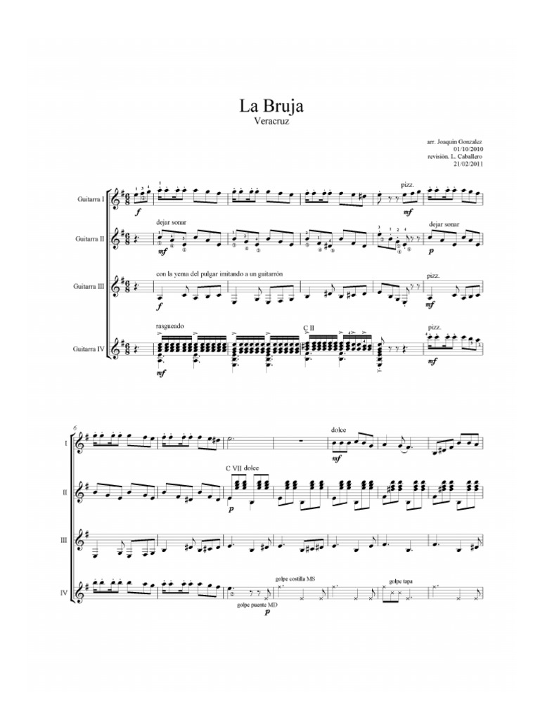LA BRUJA Score y Particellas PDF | PDF