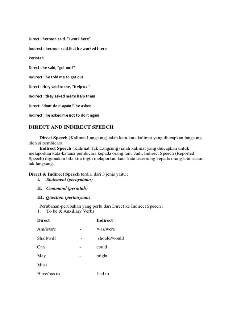 Direct and Indirect | PDF | Languages | Language Arts & Discipline