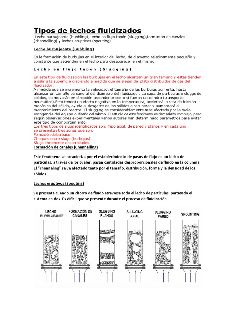 Tipos de Lechos Fluidizados | PDF