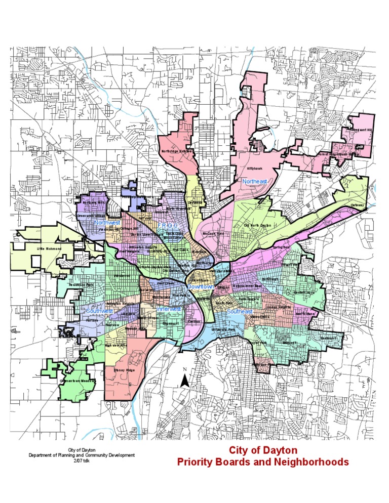 Dayton Ohio Neighborhoods Map Dayton Ohio City Map Graphic By