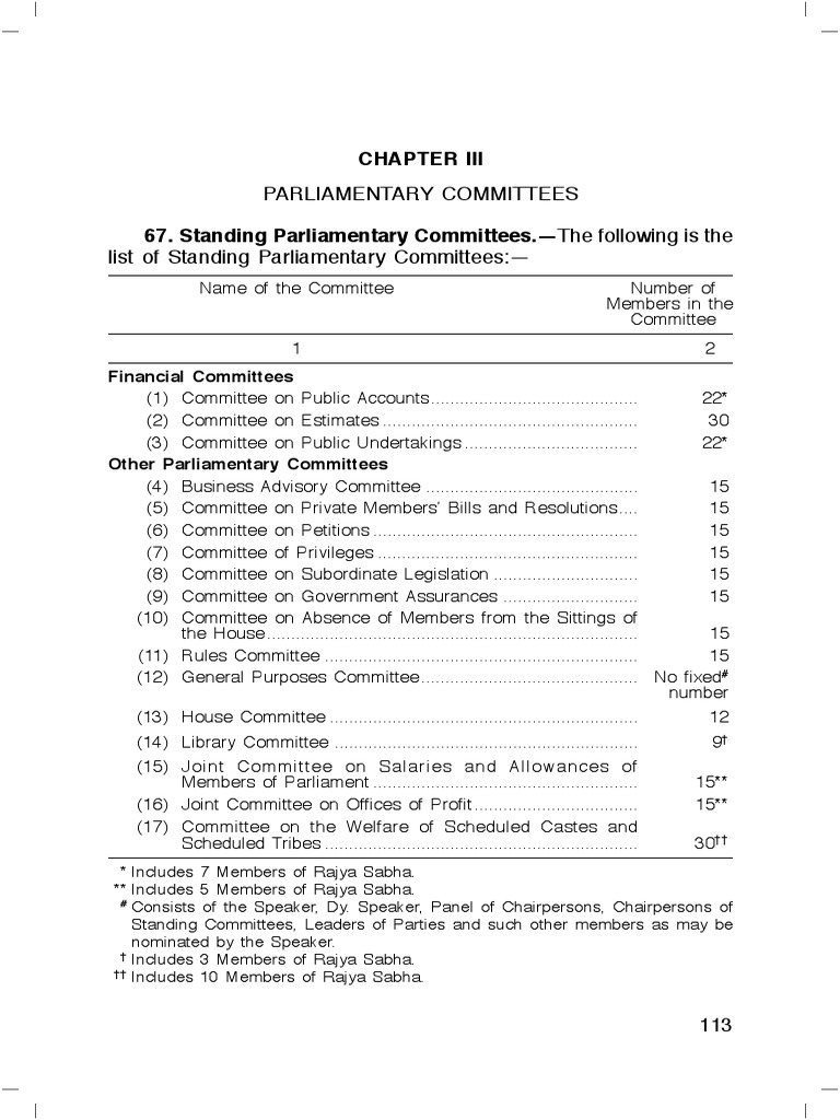 Parliamentary Committees | PDF | Member Of Parliament | Committee