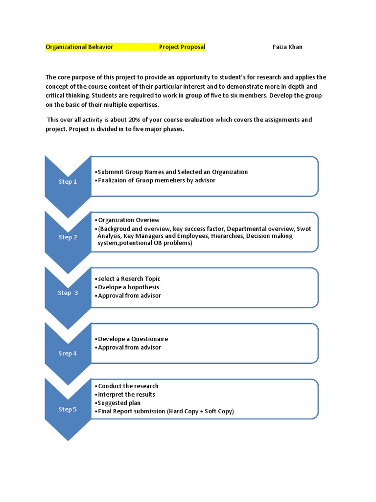 Organizational Behavior Project Proposal | PDF