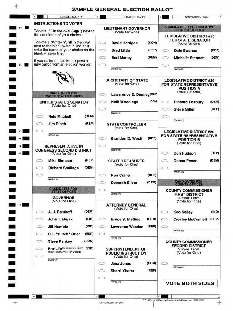 Lincoln County Sample Ballot | PDF | Foreign Language Studies